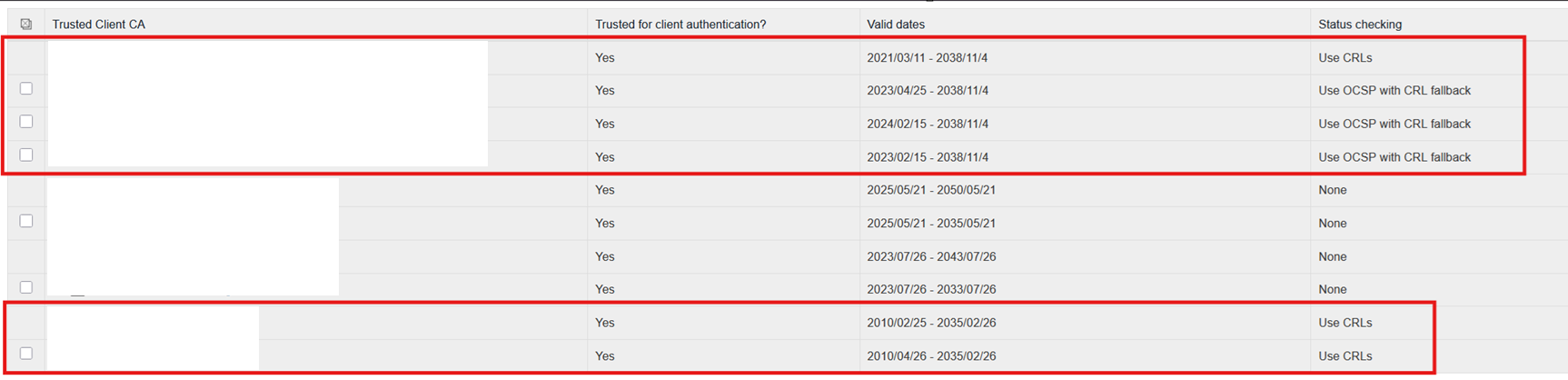“Server Certificate Validation Option Is Not Enabled in Following Configurations: Trusted Client ...