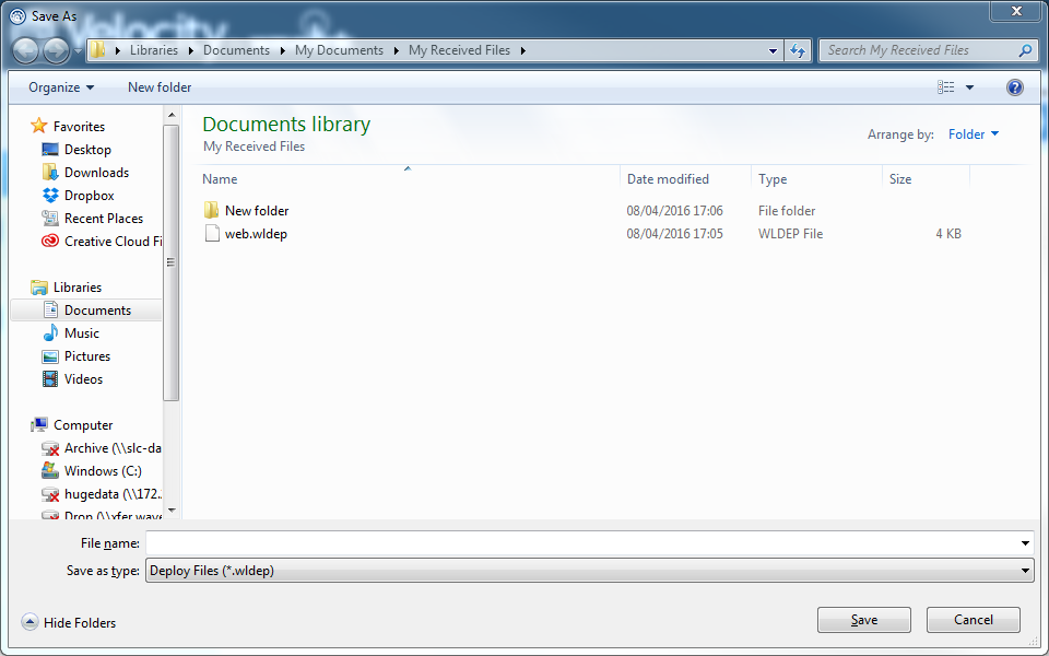 Velocity - How to deploy settings to Android Device / How to create the .wldep file / Can't find ...