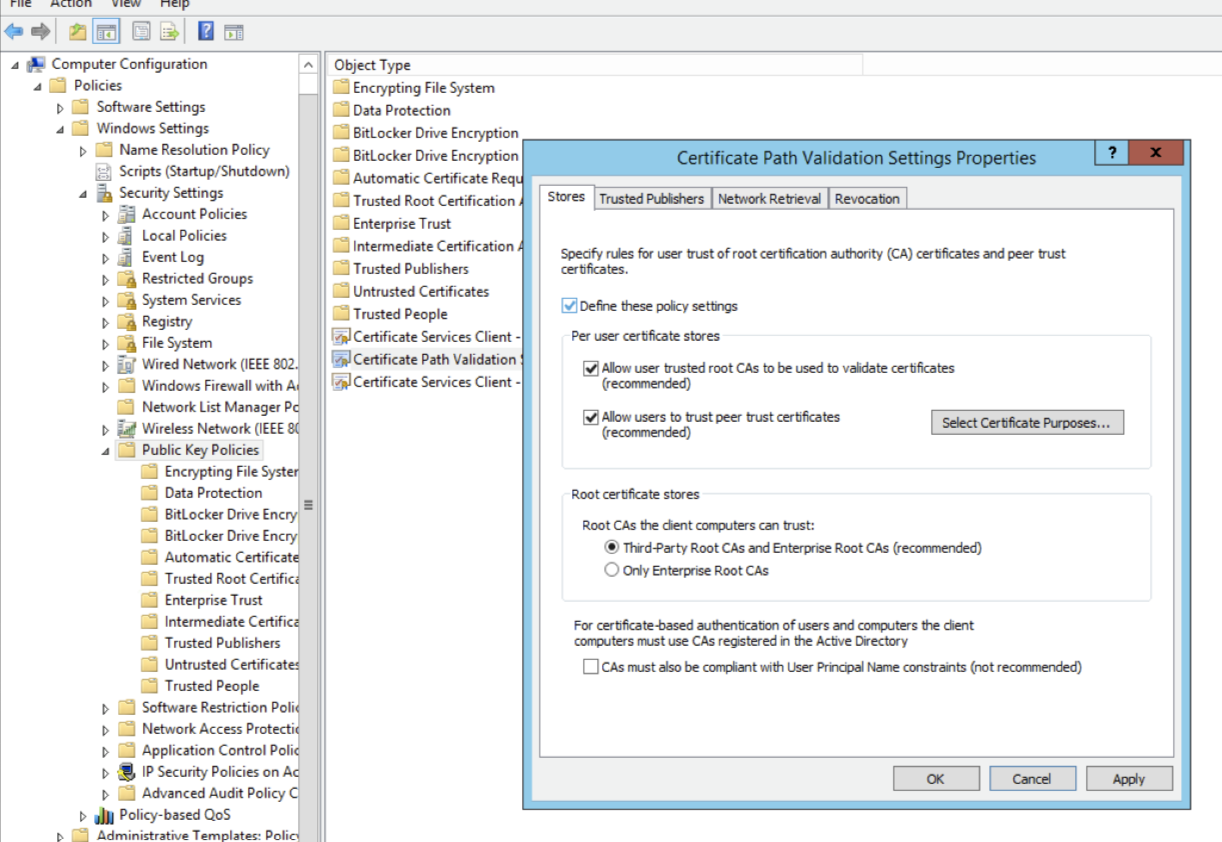 How to Enable Trusted Root CA Certificate on a Windows Domain