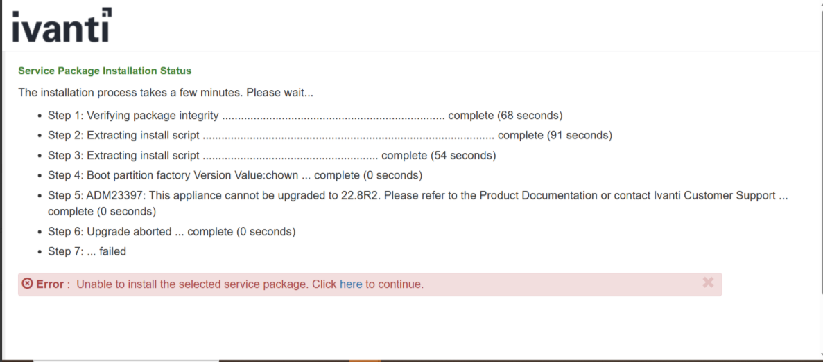 Issue with Upgrading to 22.8R2 or 22.8R2.1 on Factory Reset Devices ...